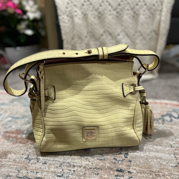 Dooney & Bourke | Bags | Dooney Bourke Croc Embossed Light Yellow Purse ...